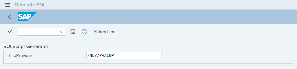 Generation of SQLScript for SAP AMDP transformations with ABAP